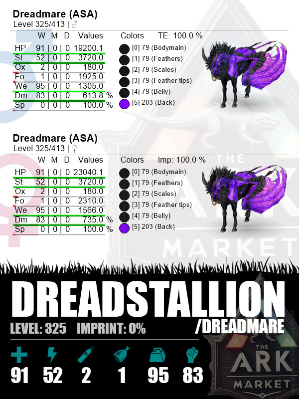 Dreadstallion / Dreadmare | Level 325 | Nightmare - The Ark Market