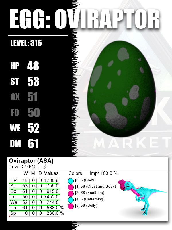 Egg: Oviraptor | CC | Level 316 – The Ark Market